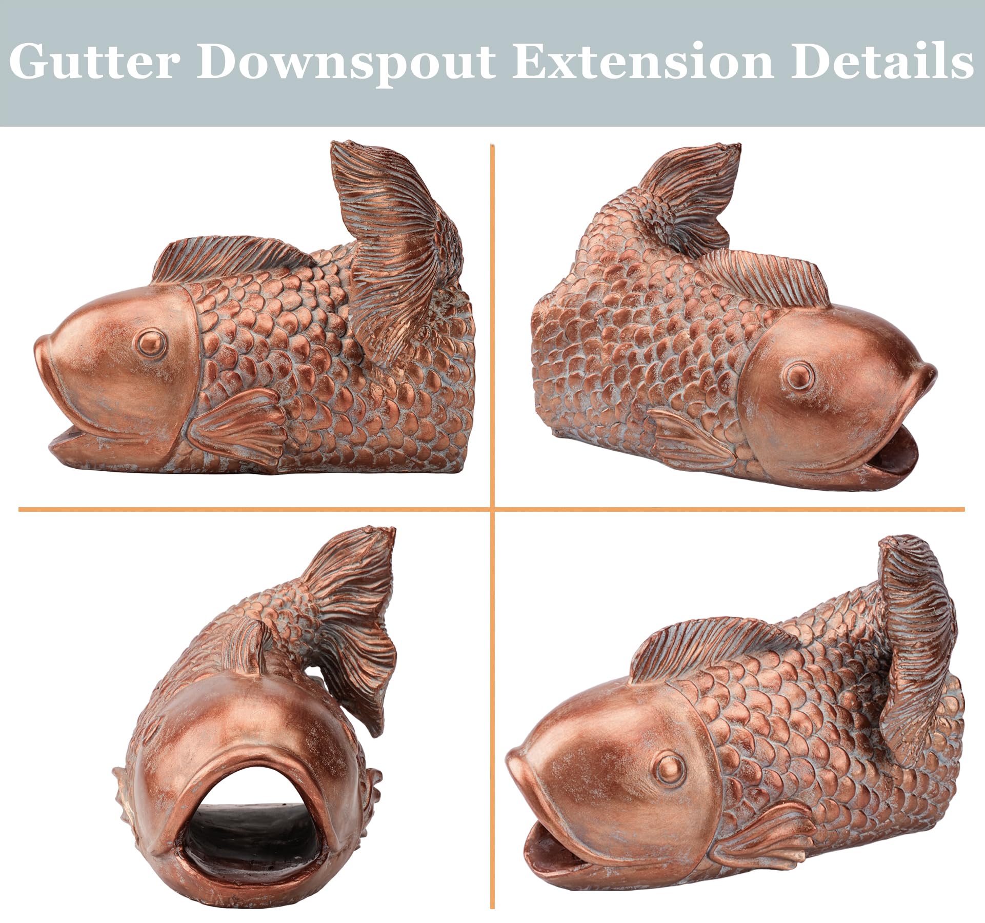 Snapklik.com : Real Koi Sculpture Gutter Diverter Rain,Eco-Friendly ...