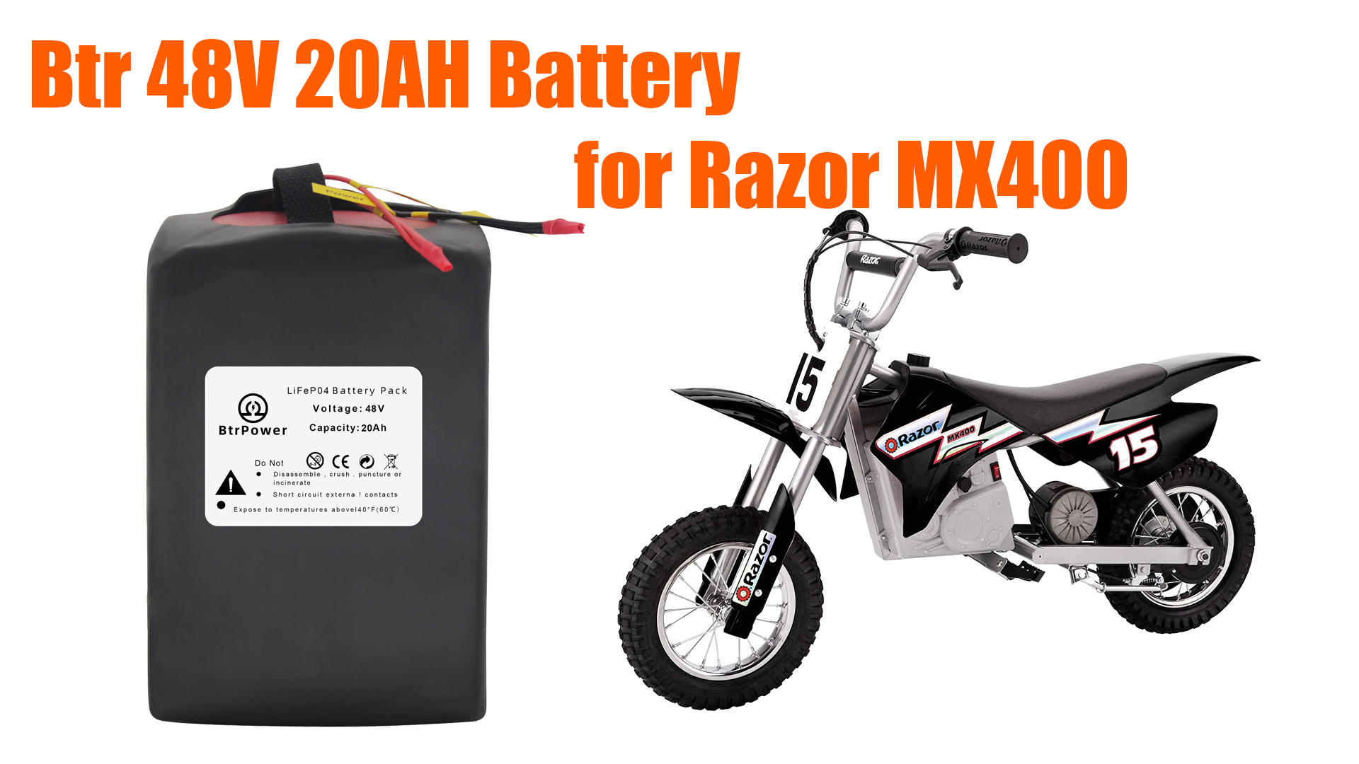 Watch 48v 20ah battery for Modified Razor MX500 on Amazon Live