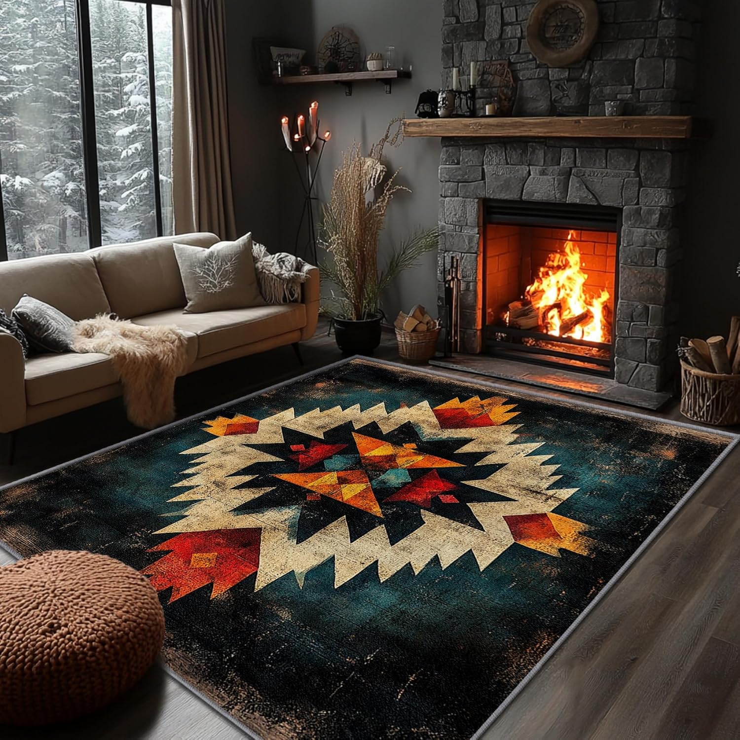 Amazon.com: Yoozitrees Aztec Rug - 8x10 Native American Tribal ...