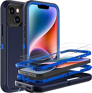 Amazon.com: YKHJKLEC for iPhone 14 Plus Case, Military Grade 3 in 1 Heavy Duty Shockproof/Drop ...