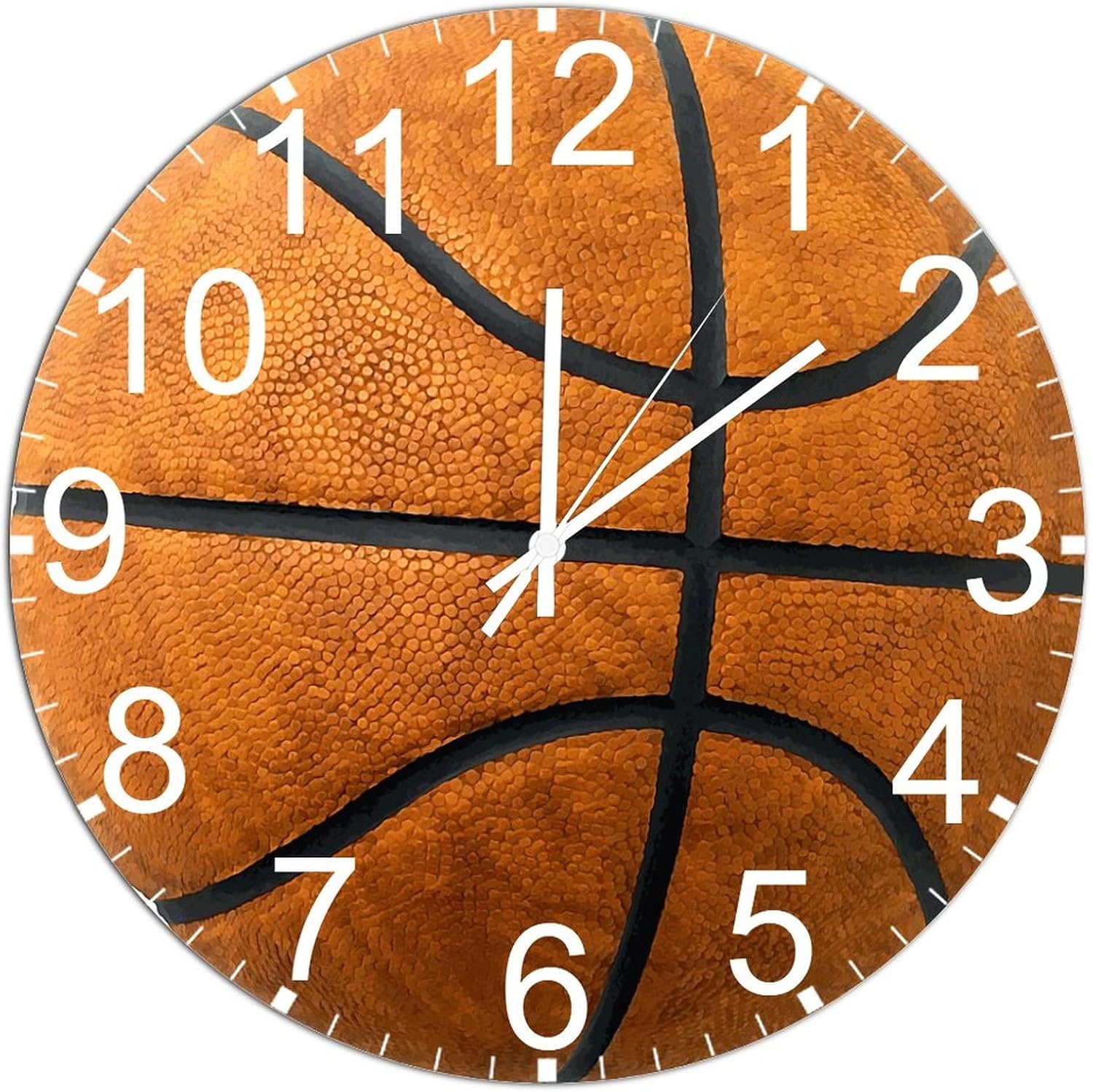 Amazon.com: Vintage Wall Clock 12 Inch Basketball PVC Wall Clocks ...