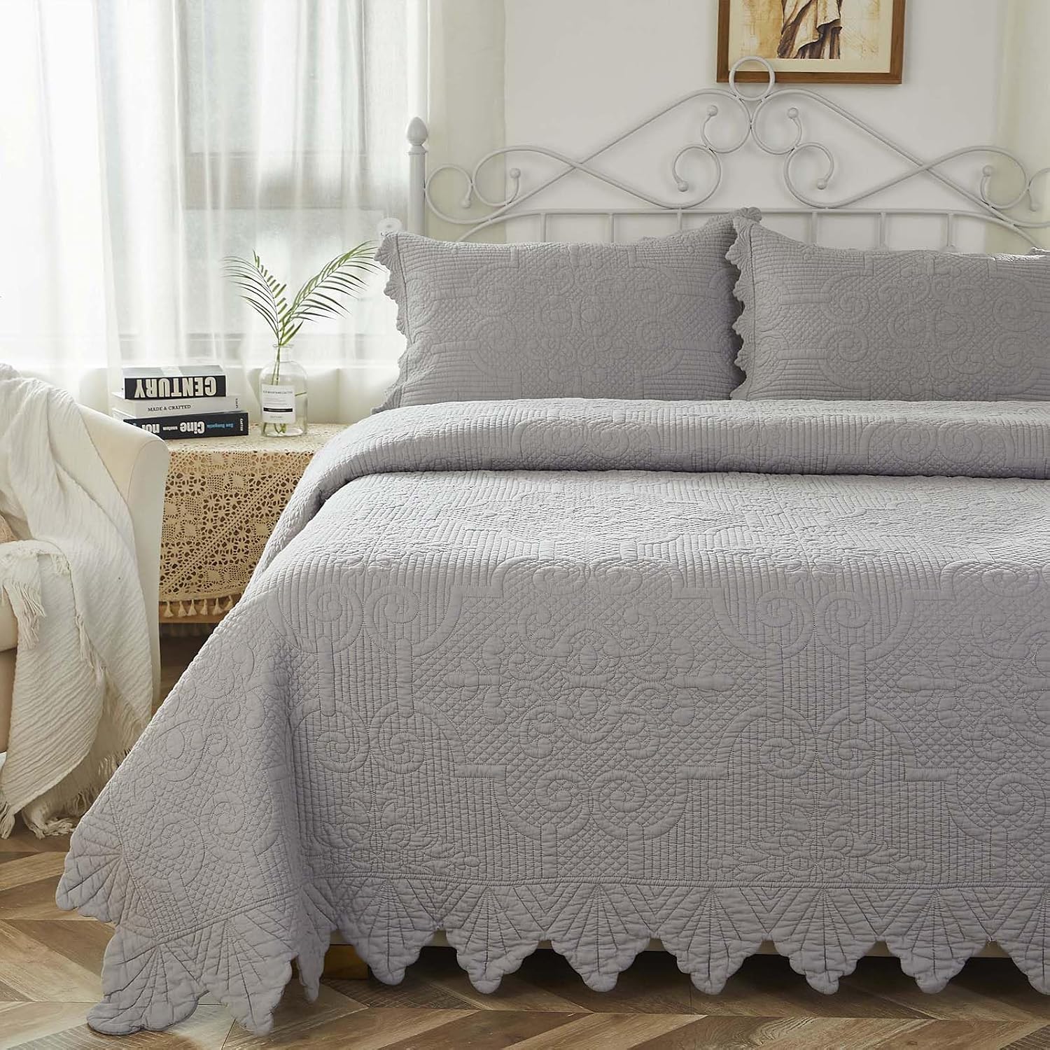 Amazon.com: Brandream Queen Size Quilt Set Cotton Farmhouse Quilts for ...
