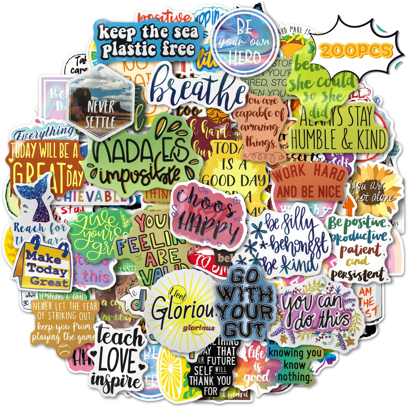 Amazon.com: Andiker 200 PCS Motivational Label Sticker, Inspirational ...