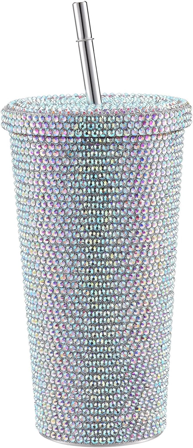 BFYDOAA Studded Diamond Tumbler 500ML Double Walled Insulated Cups with ...
