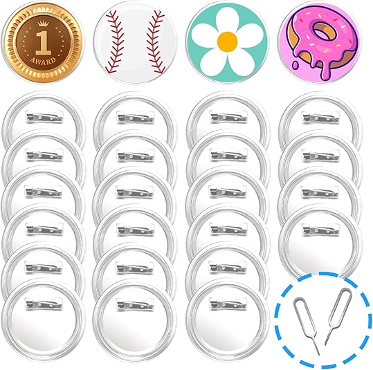 Amazon.com: 26 Set Acrylic Clear Button Pins (2.36 in/60 mm) For Crafts ...