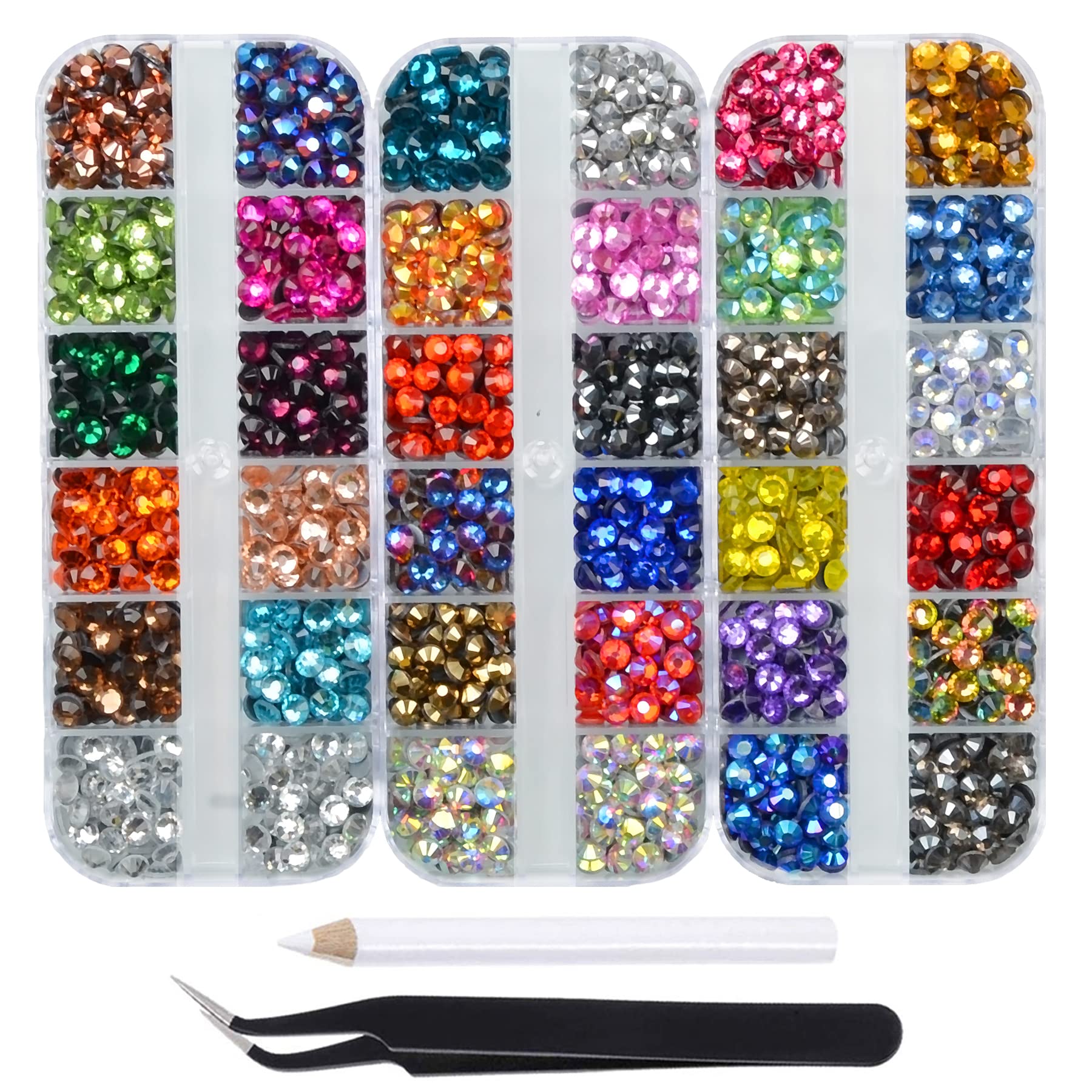 Amazon.com: Massive Beads 8800pcs+ Flatback Glass Hotfix Iron On ...