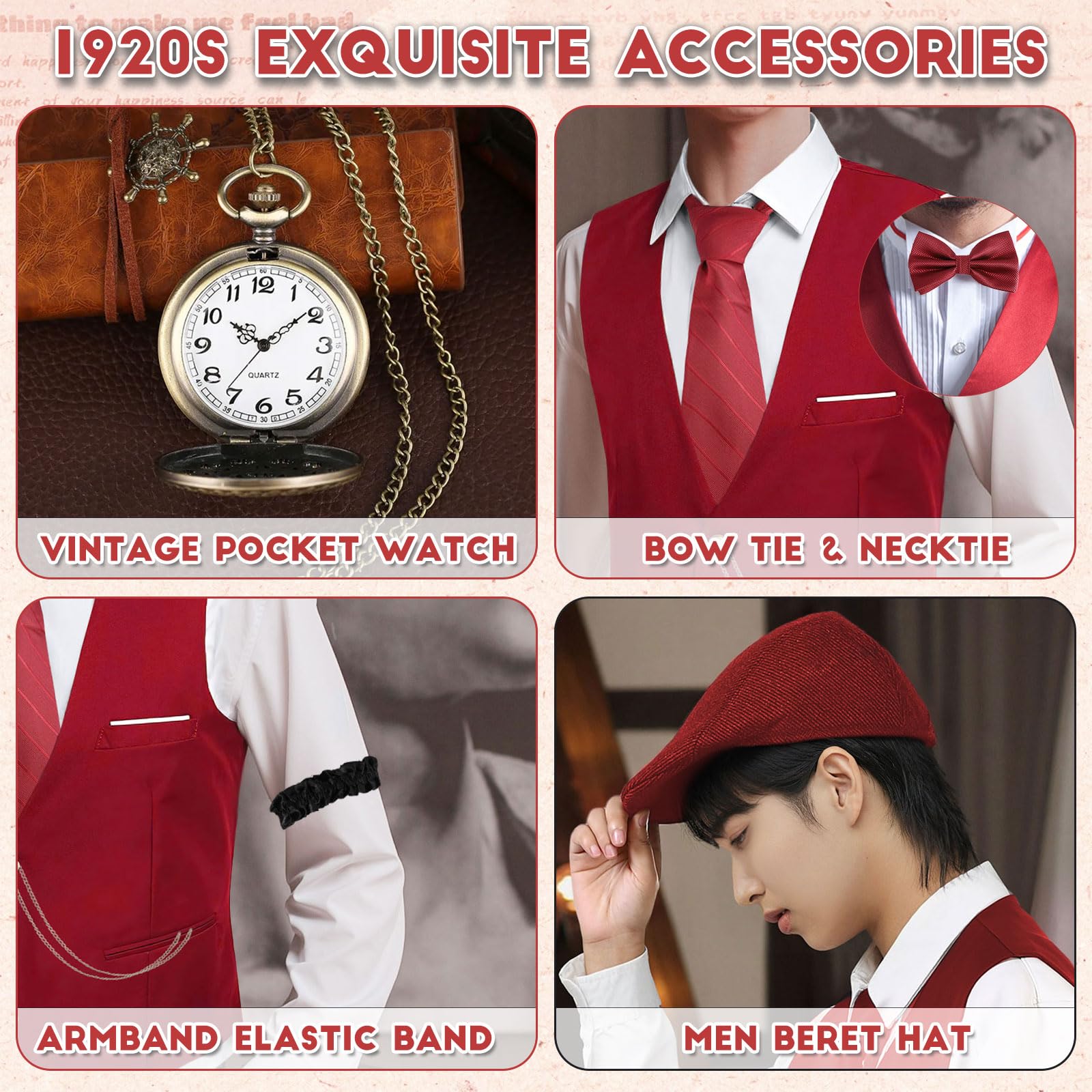 Snapklik.com : PARTTELY 1920s Mens Costume,Roaring 20s Costumes For Men ...