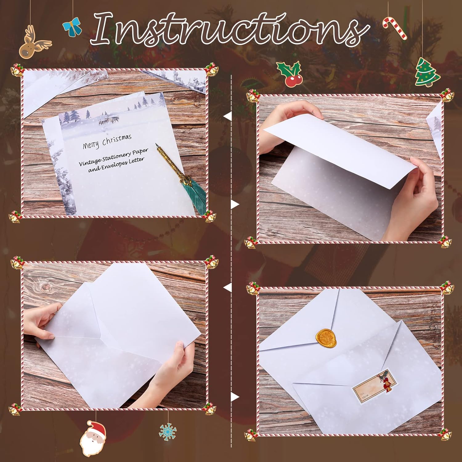 120 Pieces Winter Stationery Paper and Envelopes Set, 80 Winter Letter ...