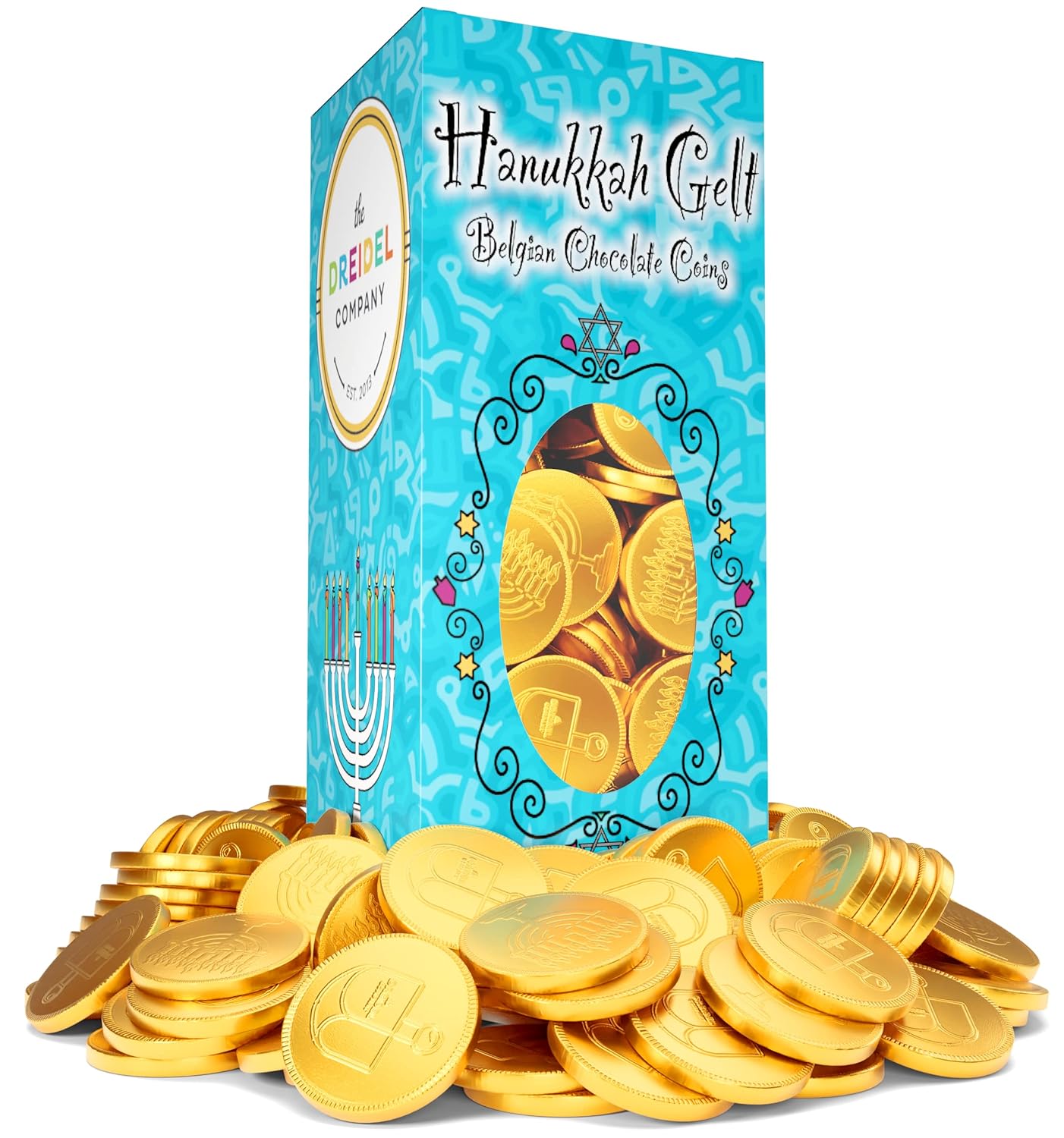 Amazon.com : Hanukkah Chocolate Gelt - Nut Free - Belgian Milk ...