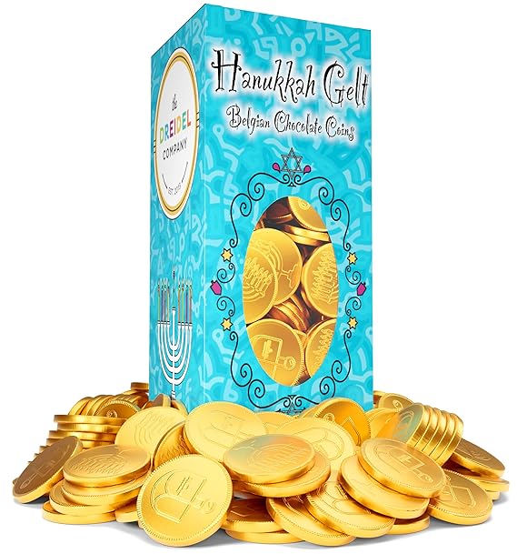 Amazon.com : Hanukkah Chocolate Gelt - Nut-Free - Belgian Milk ...