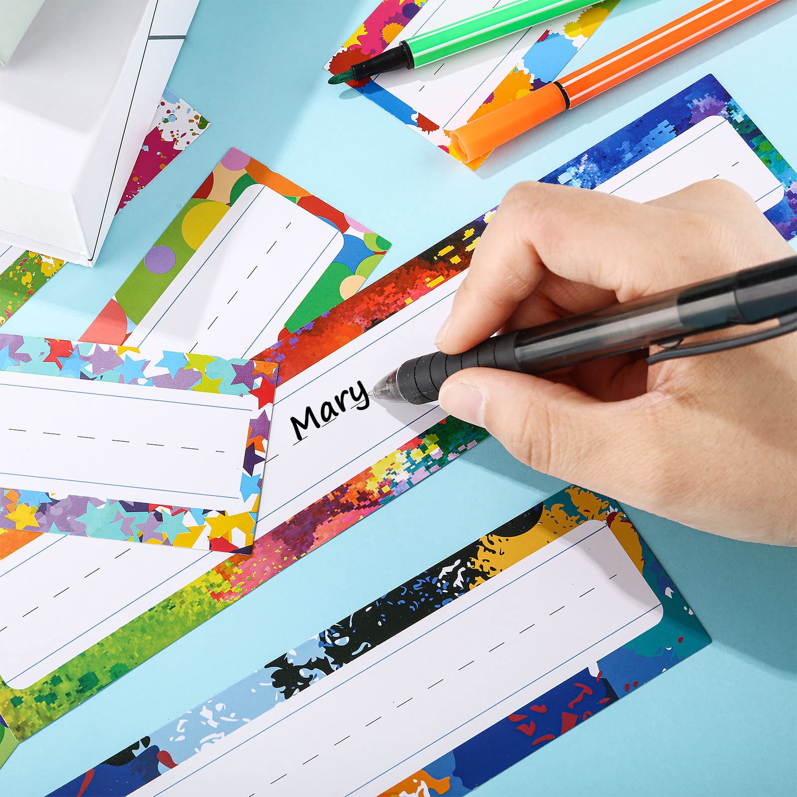 Snapklik.com : 72 Pcs Classroom Desk Name Plate Tags Colorful ...