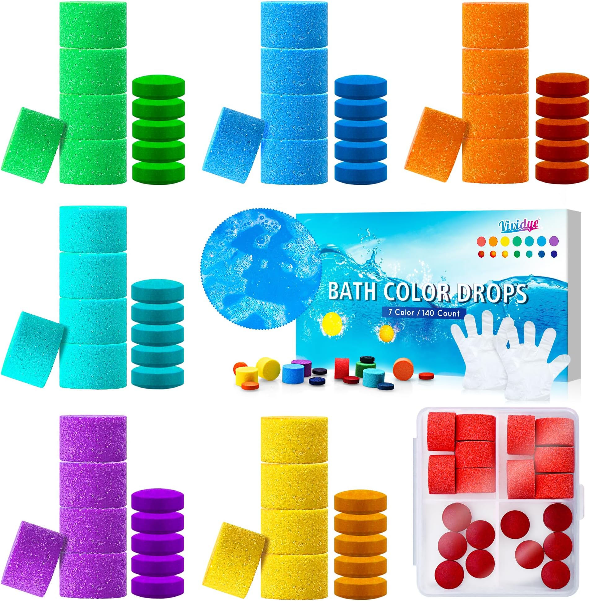 Amazon.com: Bath Color Tablets for Kids, 140 Count Nontoxic & Fragrance ...