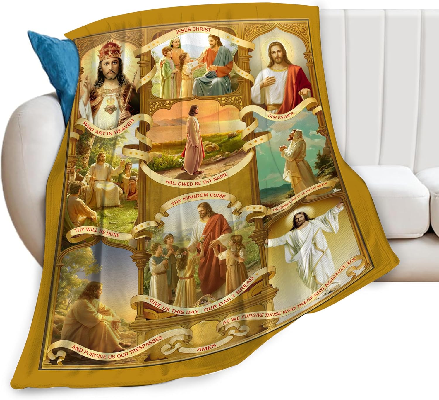 Amazon.com: Beynepe Jesus Prayer Throw Blanket Christian Bible Verse ...
