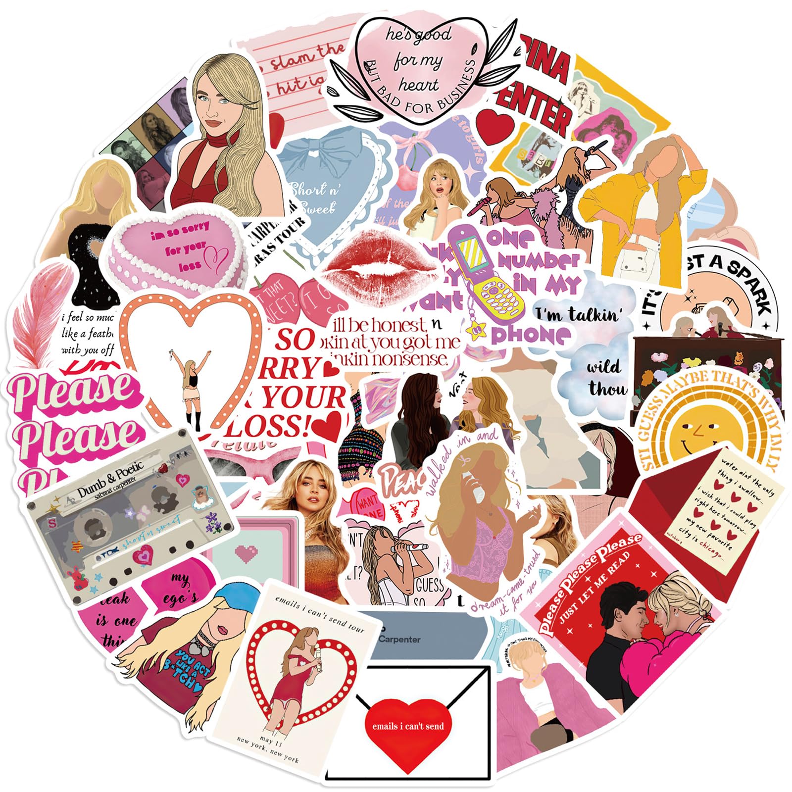 Amazon.com: 50Pcs Sabrina Carpenter Sticker, Music Singer Sabrina ...