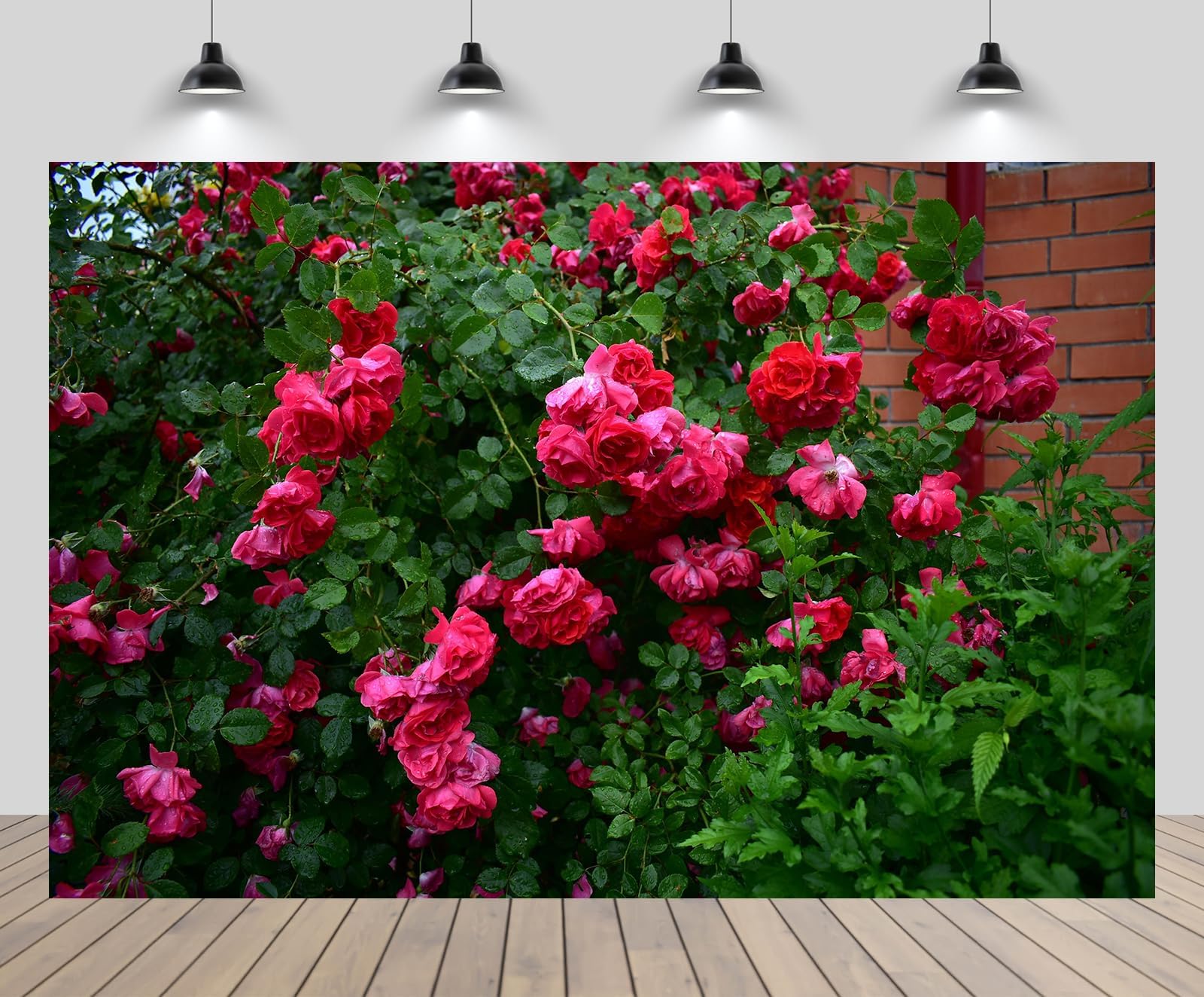 Amazon.com : CHNYWORK 7ftx5ft Rose Garden Backdrop Red Brick House ...