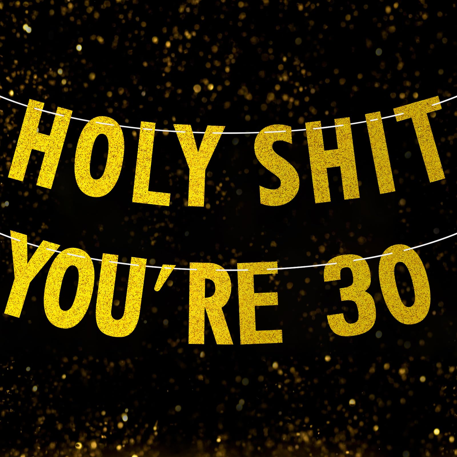 Amazon.com: Gold Glitter Birthday Decorations Holy Shit You're 30 ...