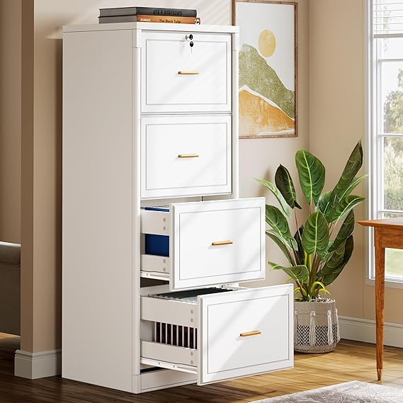 Amazon.com: Tribesigns 4-Drawer File Cabinet, Vertical Filing Cabinet ...