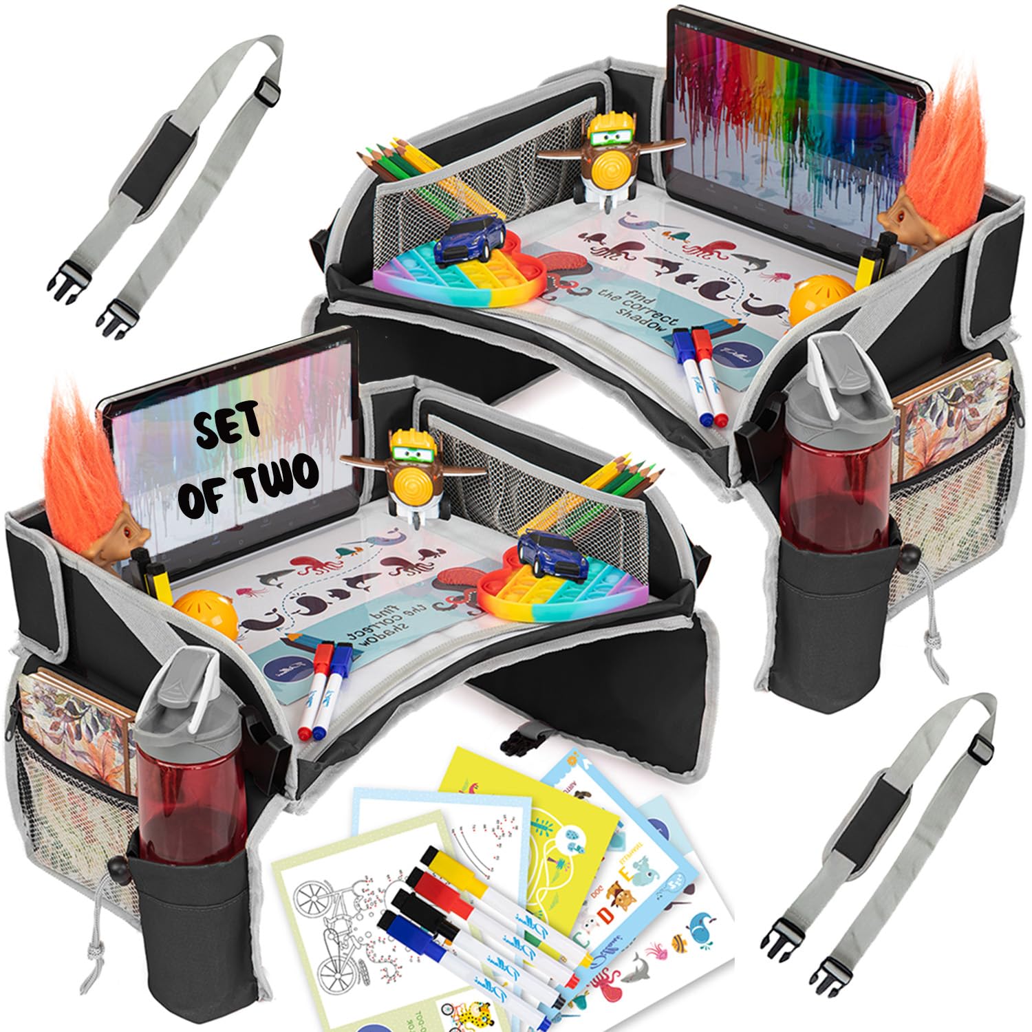 Amazon.com: PILLANI Kids Travel Tray for Car - Car Seat Tray for Kids ...