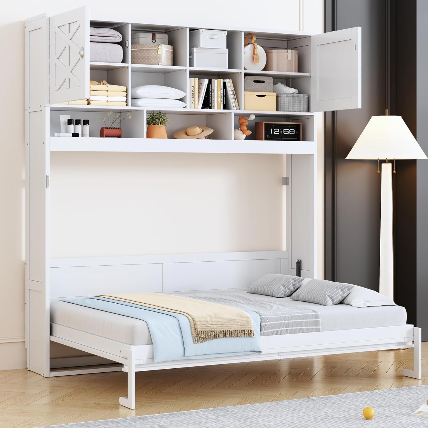 Amazon.com: LUMISOL Queen Murphy Bed with Storage, Space-Saving Wall ...