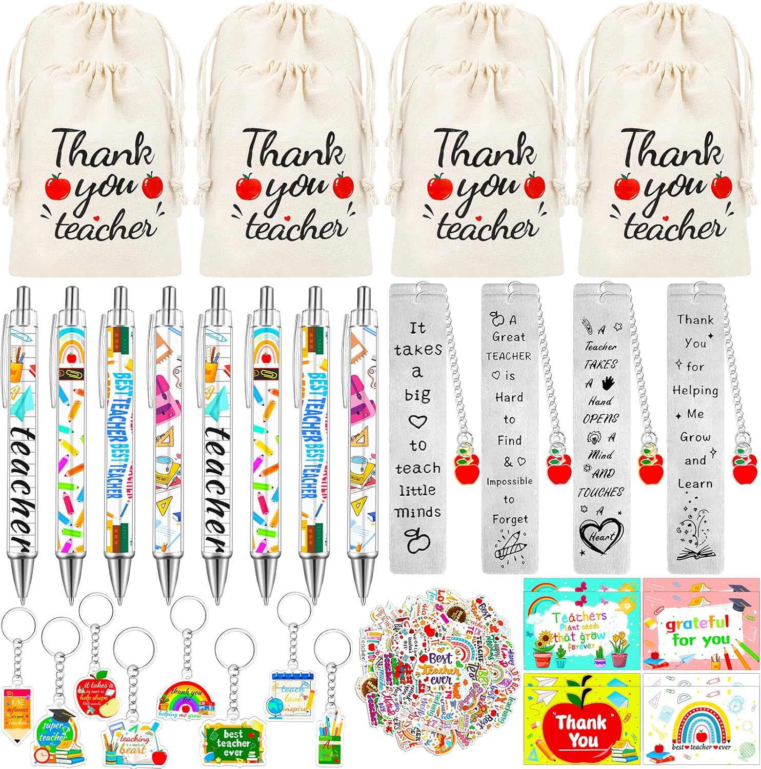 Amazon.com: 90 Pcs Teacher Appreciation Gifts Bulk Thank You Teacher ...