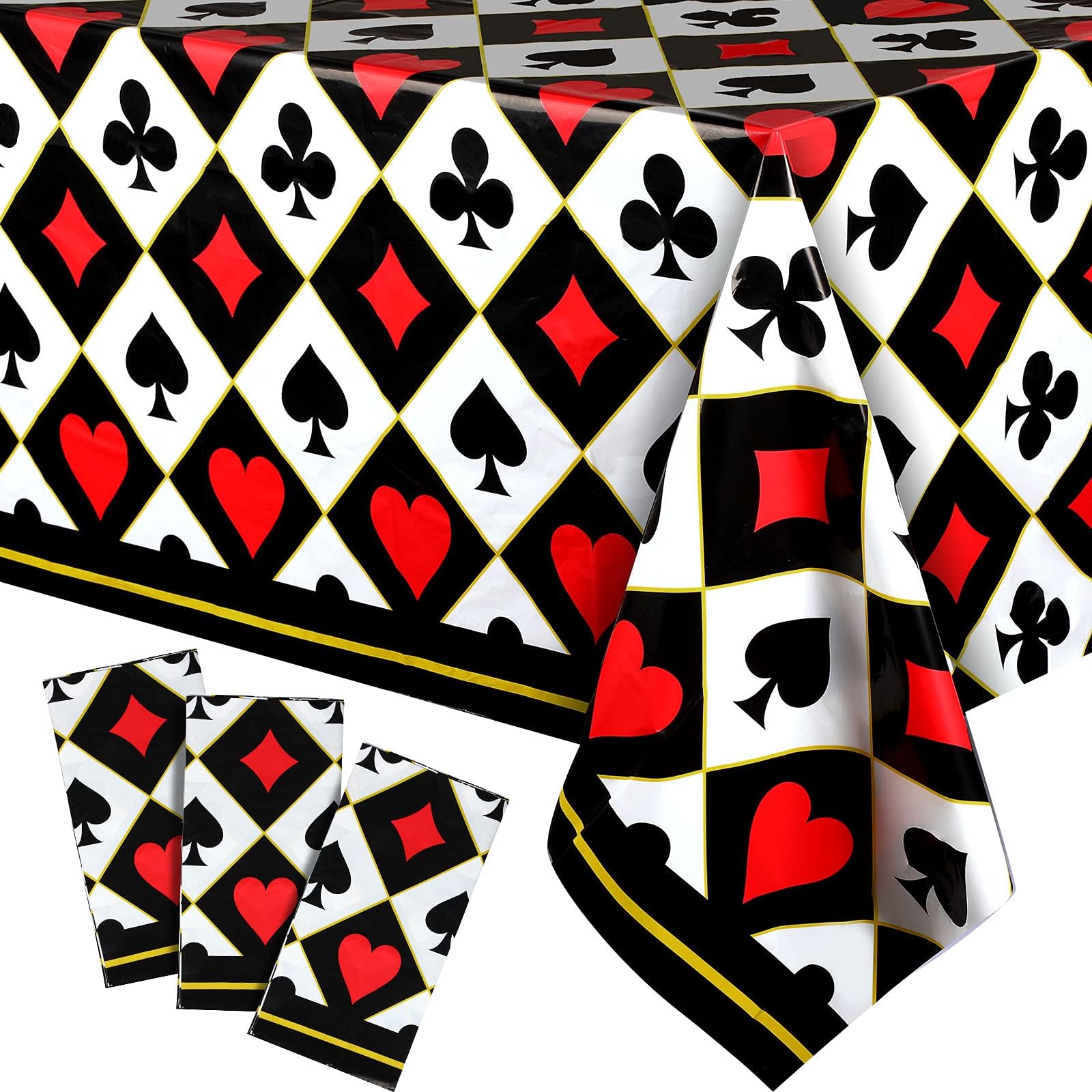 Amazon.com: Lecpeting 2 Pcs Casino Tablecloth Casino Plastic Table ...