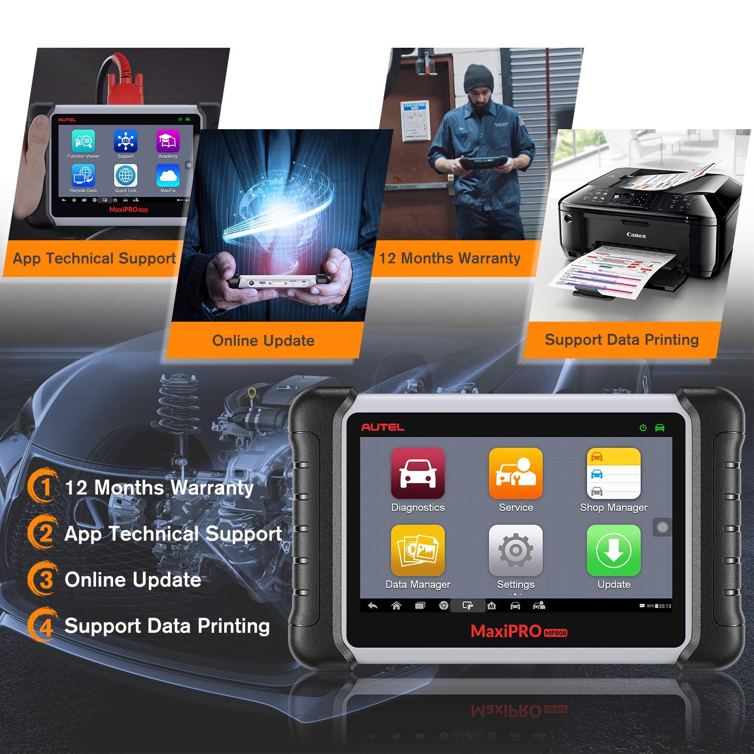 Buy Autel MaxiPRO MP808K Diagnostic Scan Tool - 2022 Same As MS906 Bi ...