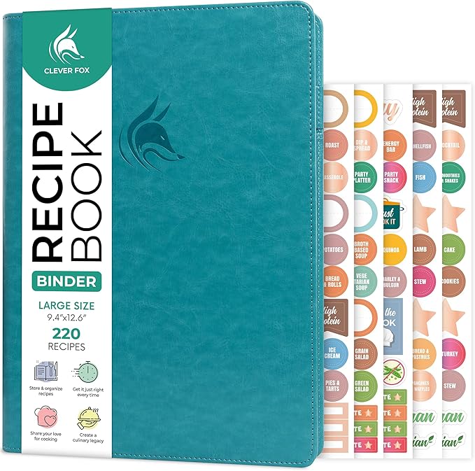 Amazon.com: Clever Fox Recipe Book Binder with Tabs – Ring Notebook ...