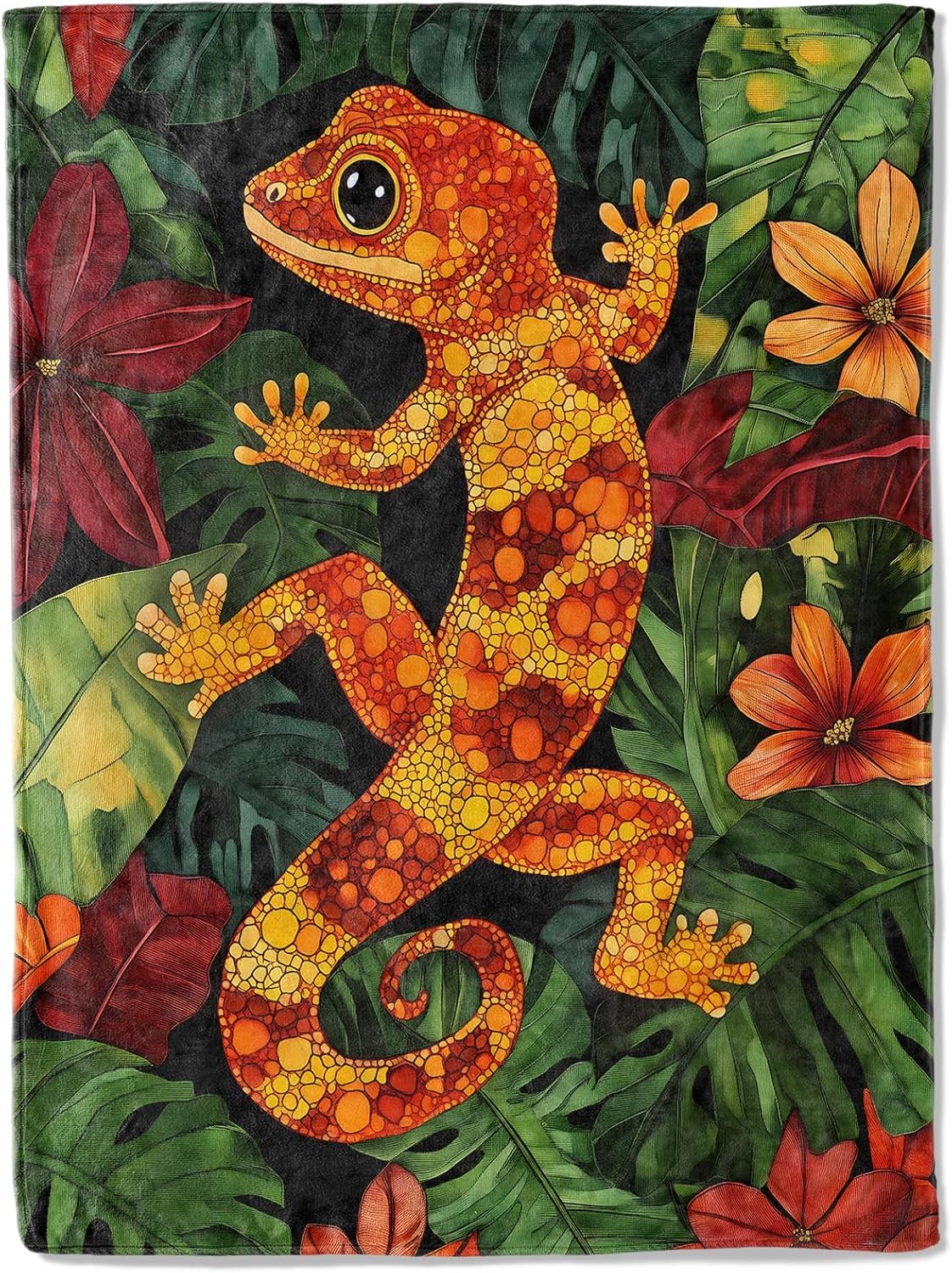 Amazon.com: BIWOTU Vibrant Lizard Theme Blanket - Super Soft, Cozy ...