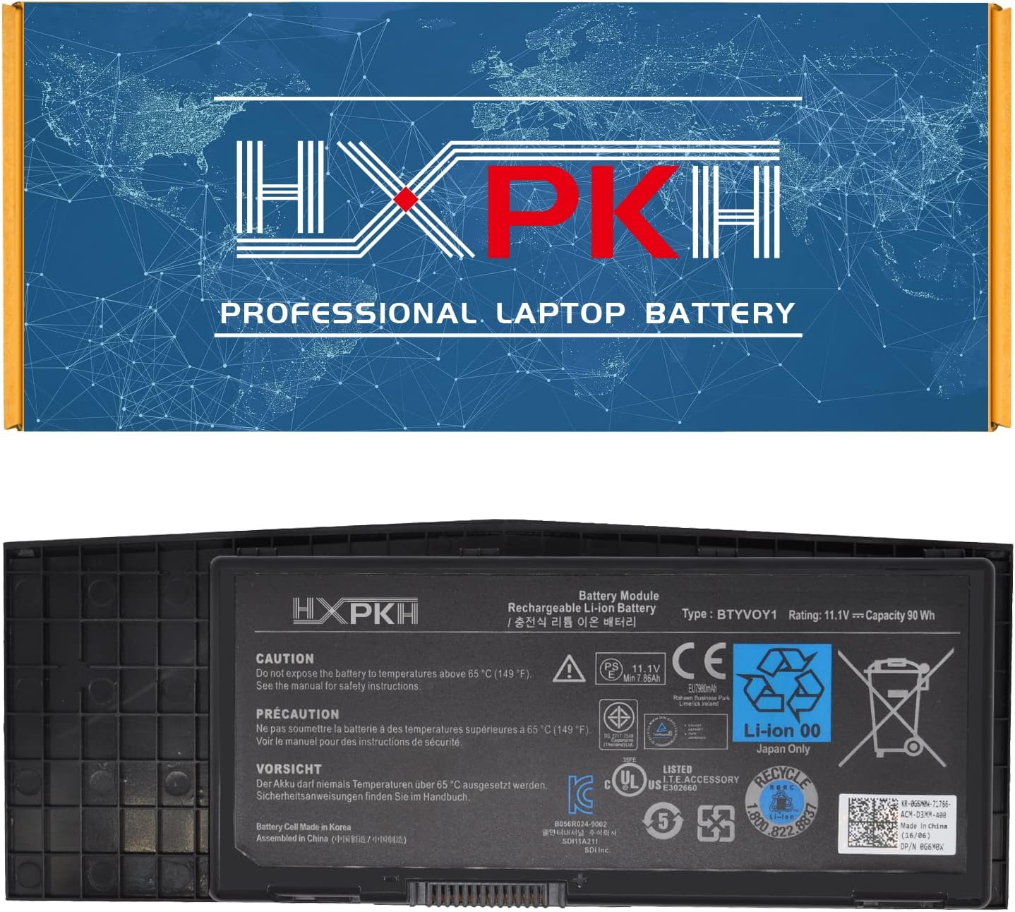 Amazon.com: HXPK BTYVOY1 7XC9N C0C5M 5WP5W Laptop Battery for DELL ...