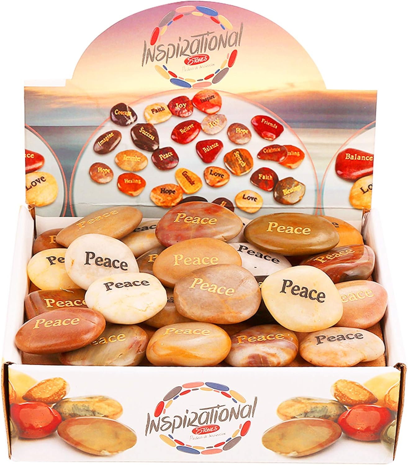 Amazon.com: ROCKIMPACT 50PCS Peace Stone Engraved Inspirational Prayer ...