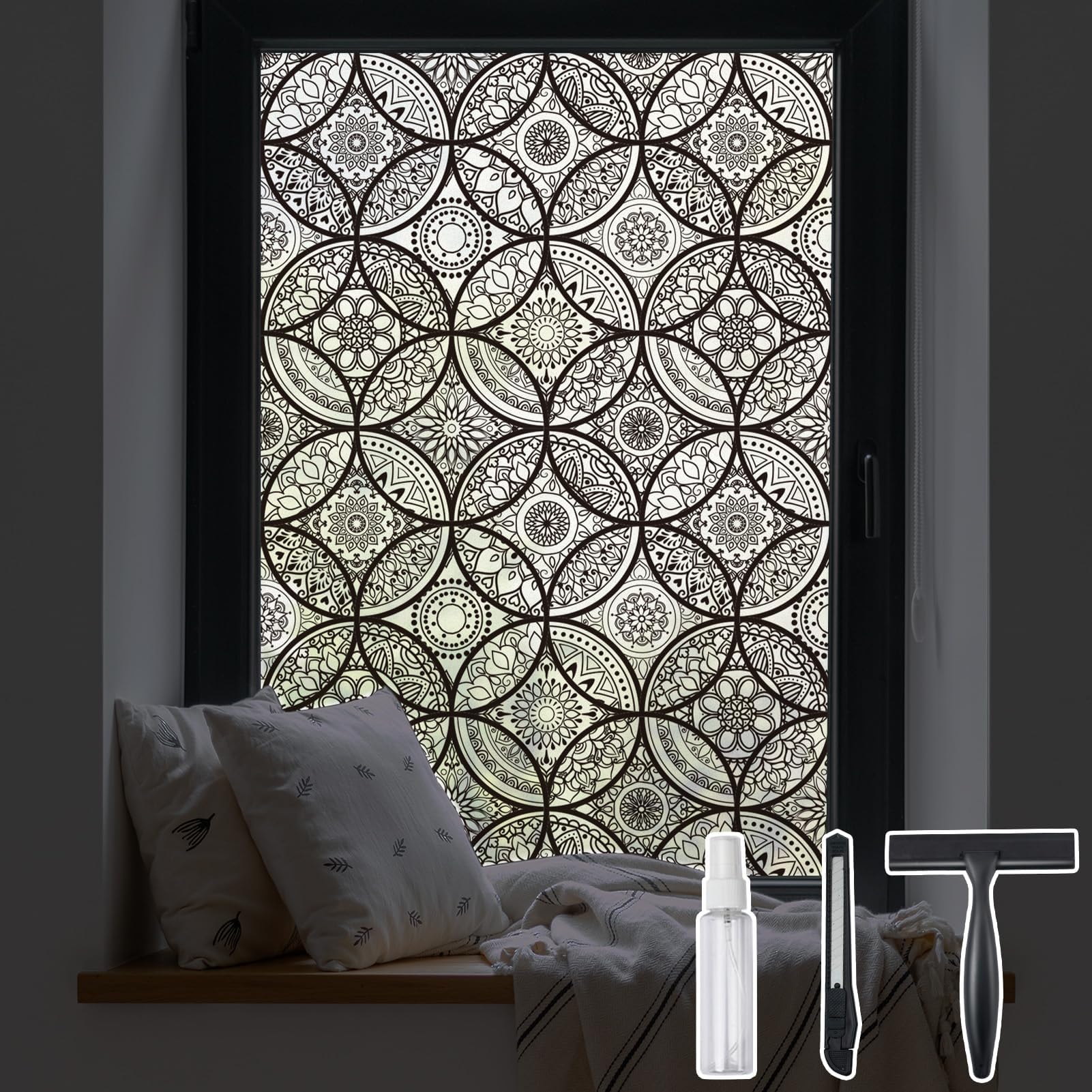 Amazon.com: Svesoraco Lace Pattern Window Clings Lace Patterned Decor ...