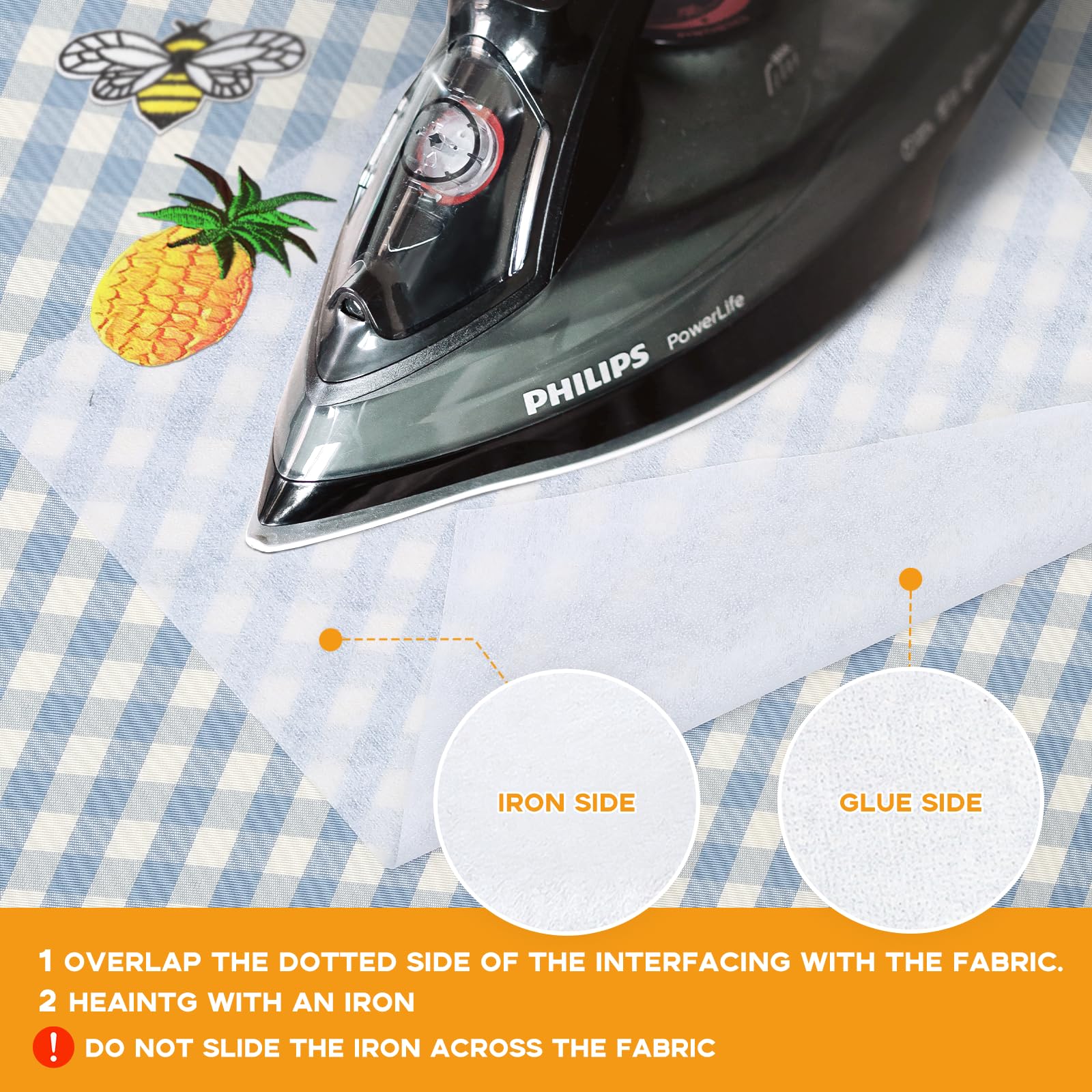 Snapklik.com : Iron On Non-Woven Fusible Interfacing 36 X 72 Inch