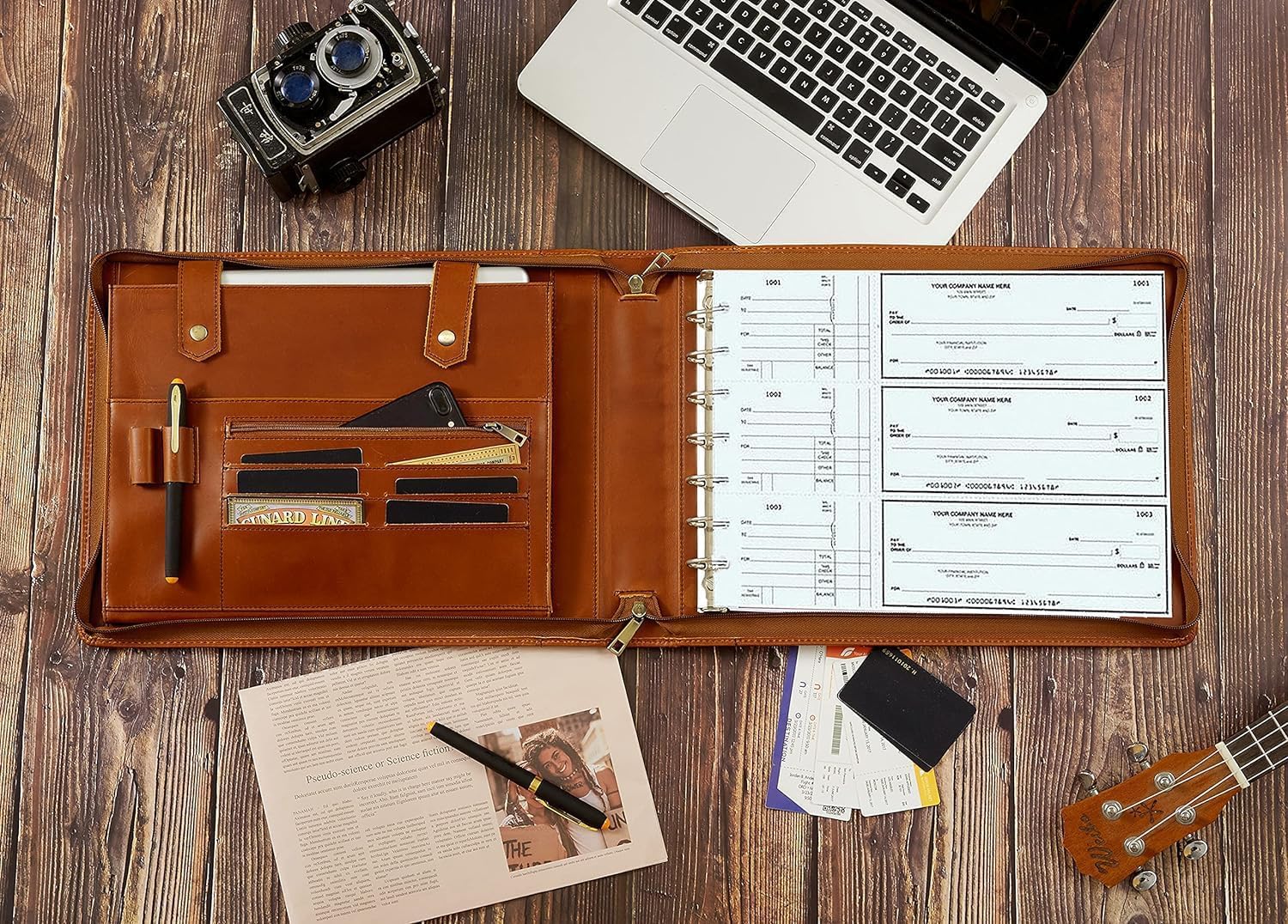 Amazon.com : 7 Ring Check Binder for Business Checks, Checkbook Binder ...