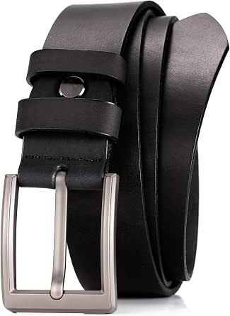 Amazon.com: WOLFANT Mens Leather Belt,100% Italian Full Grain Real ...