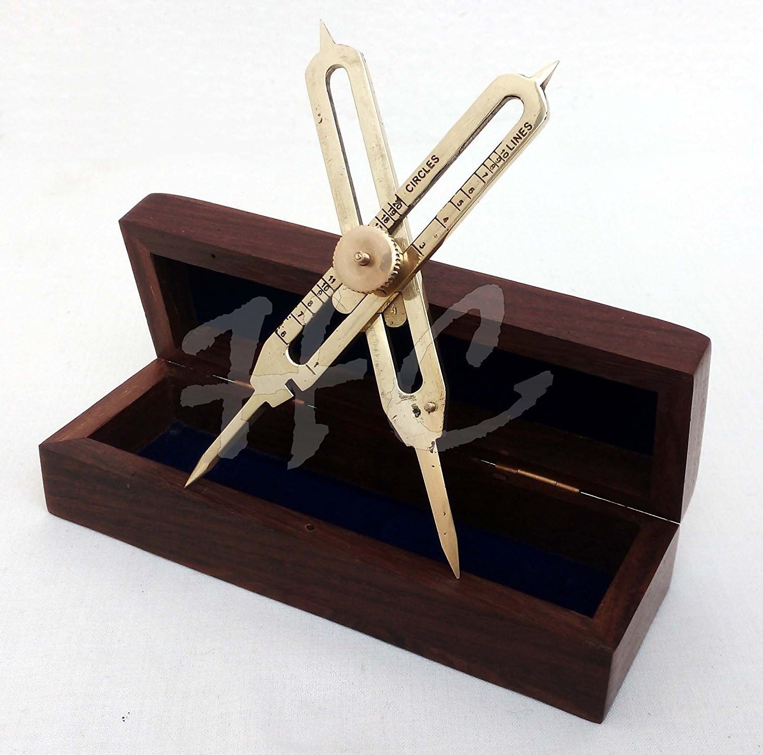 Solid Brass Proportional Divider Marine Navigation Compass With Wooden ...