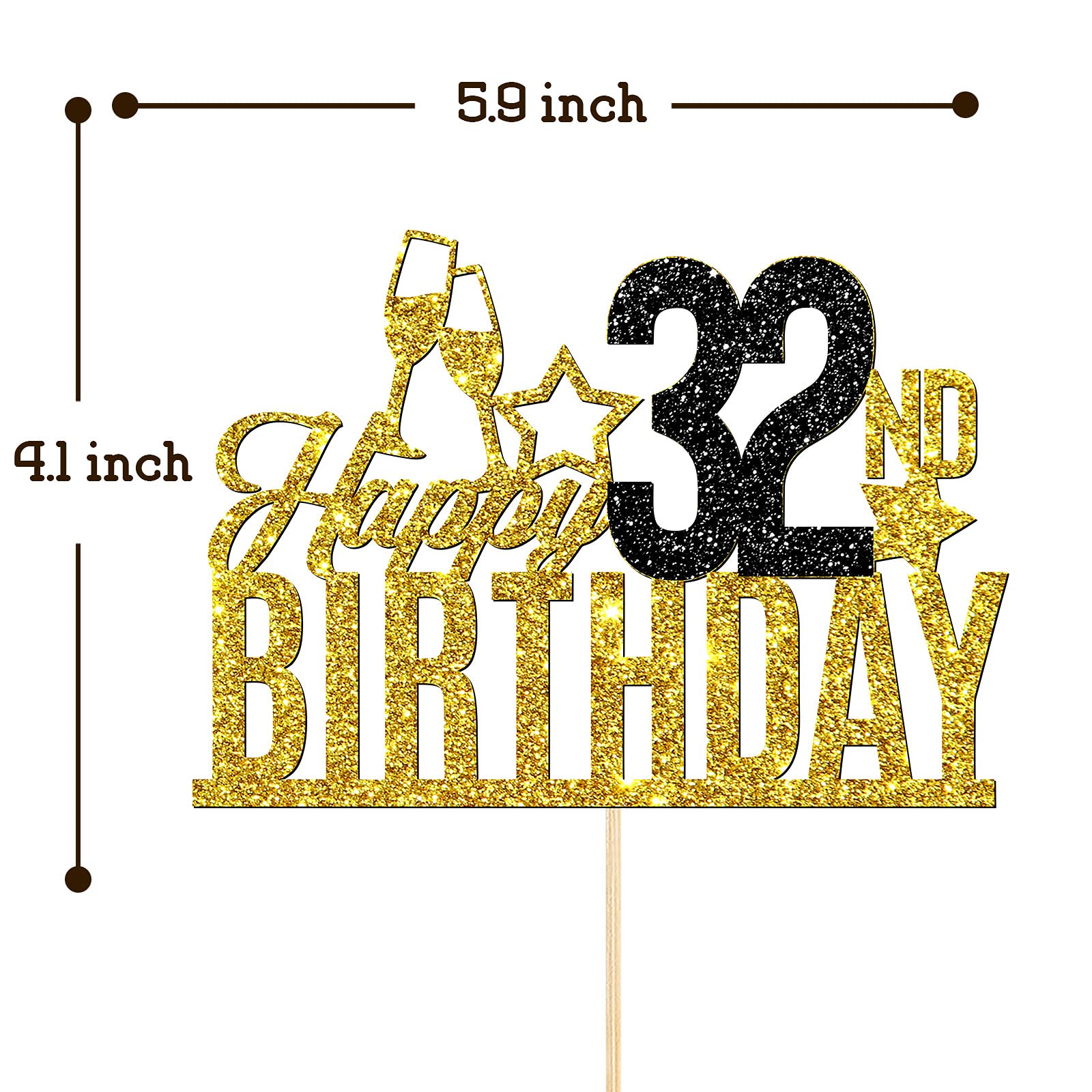Snapklik.com : Happy 32nd Birthday Cake Topper - Thirty Two-year-old ...