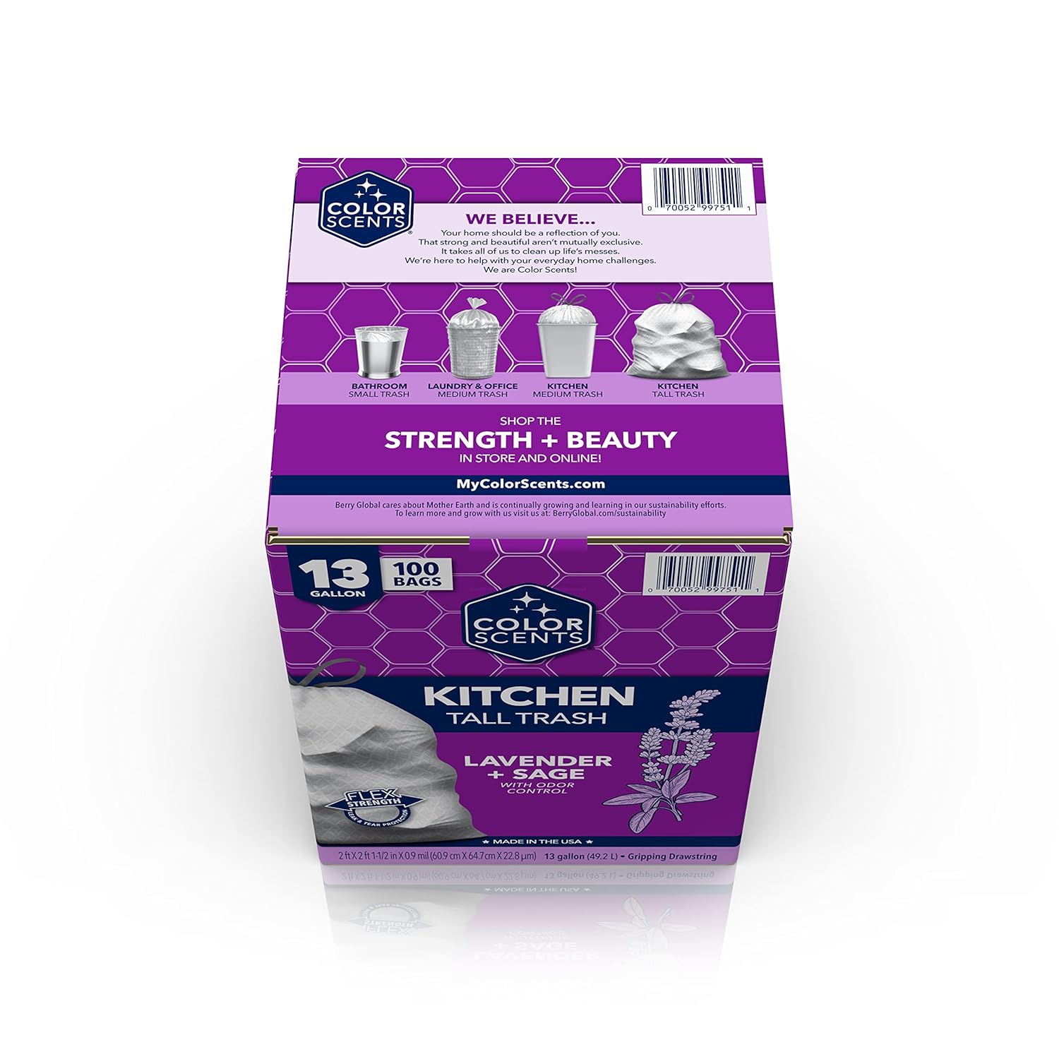 Color Scents – Tall Kitchen Trash Bags, Drawstring – 13 Gallon Trash ...