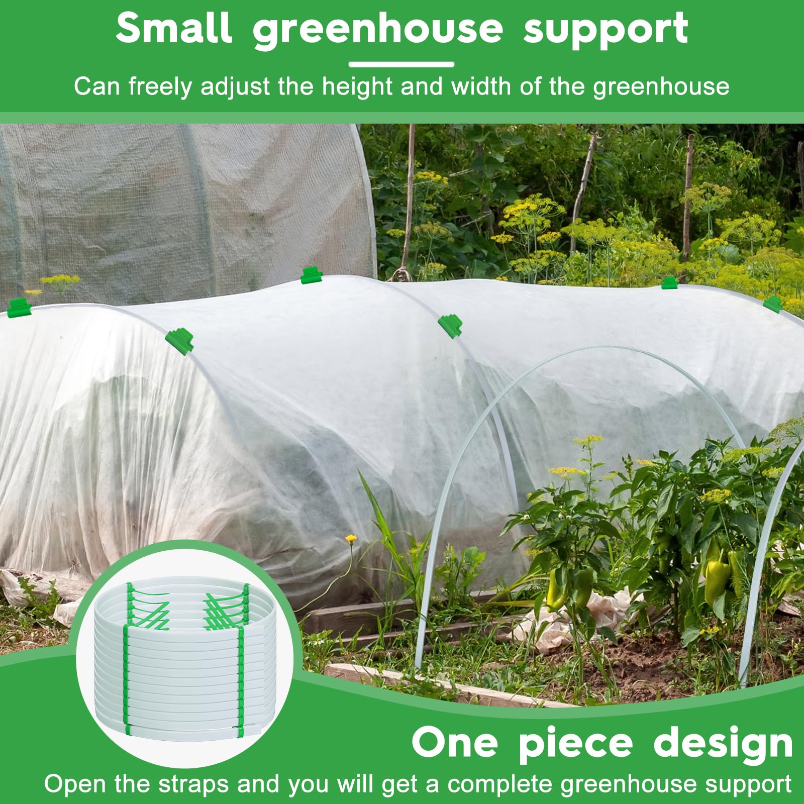 Garden Hoops Garden Hoops for Raised Beds 6.5FT Hoop House Greenhouse ...
