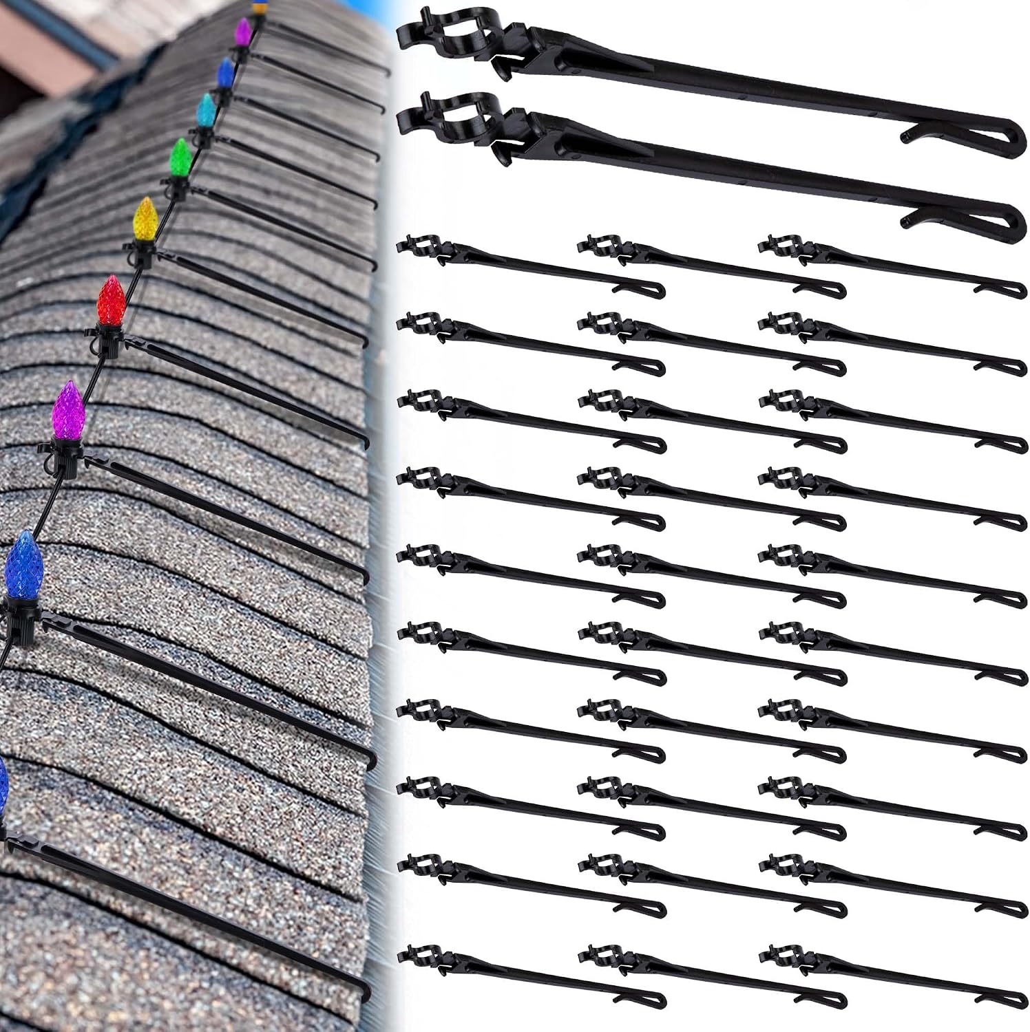 Amazon.com: Shupakul 100 Pcs Adjustable Roof Ridge Light Clips ...