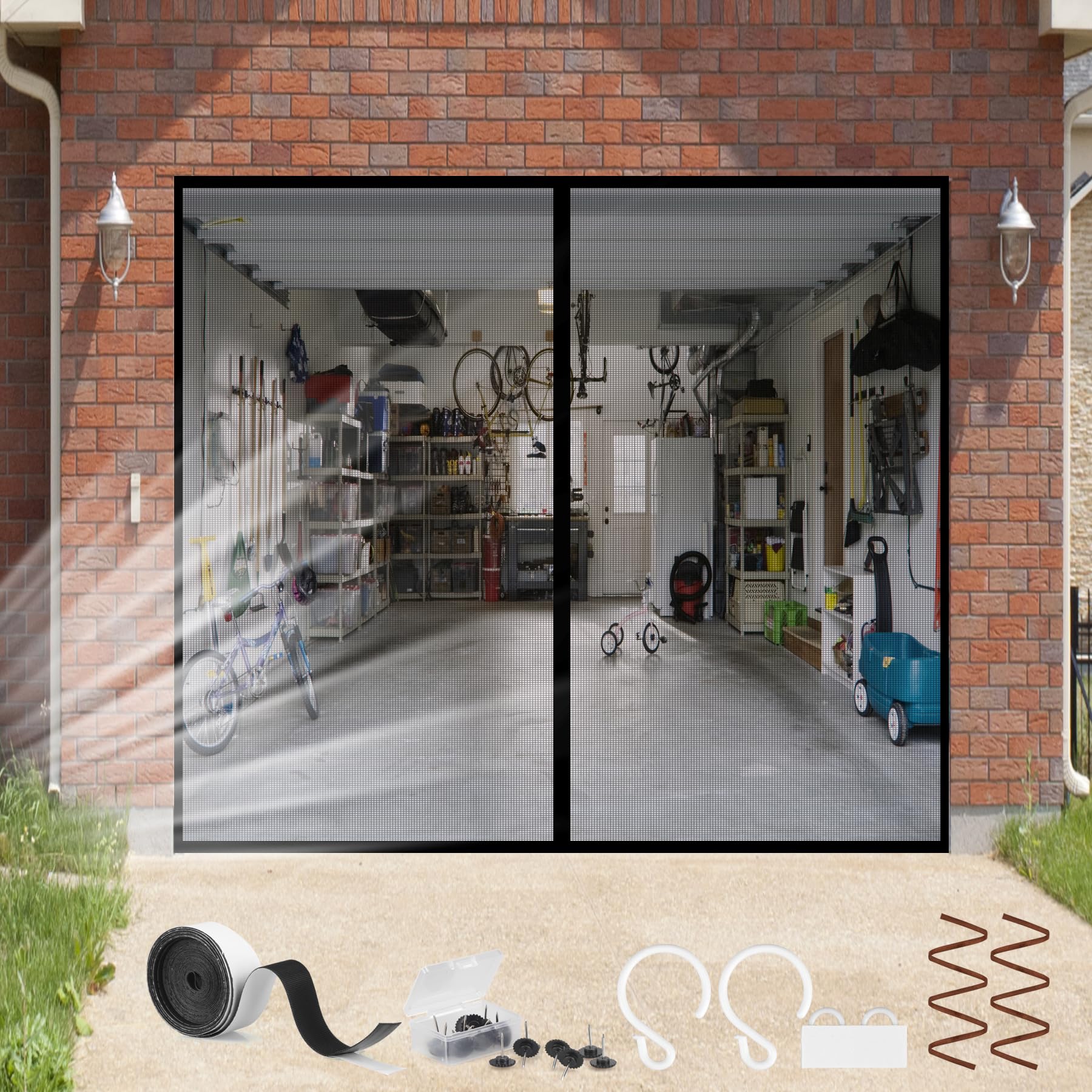 Snapklik.com : ZEPIHAM Garage Door Screens - Reinforced Fibreglass ...