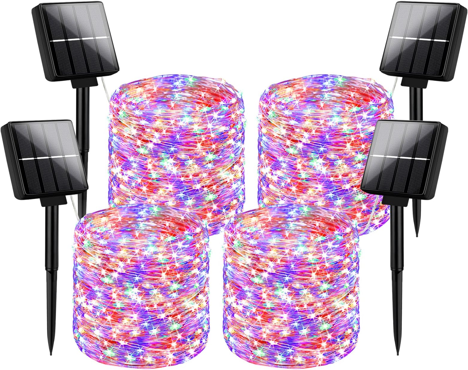 Brightever 4-Pack Solar Outdoor String Lights 288FT, Each 72FT 200 LED ...