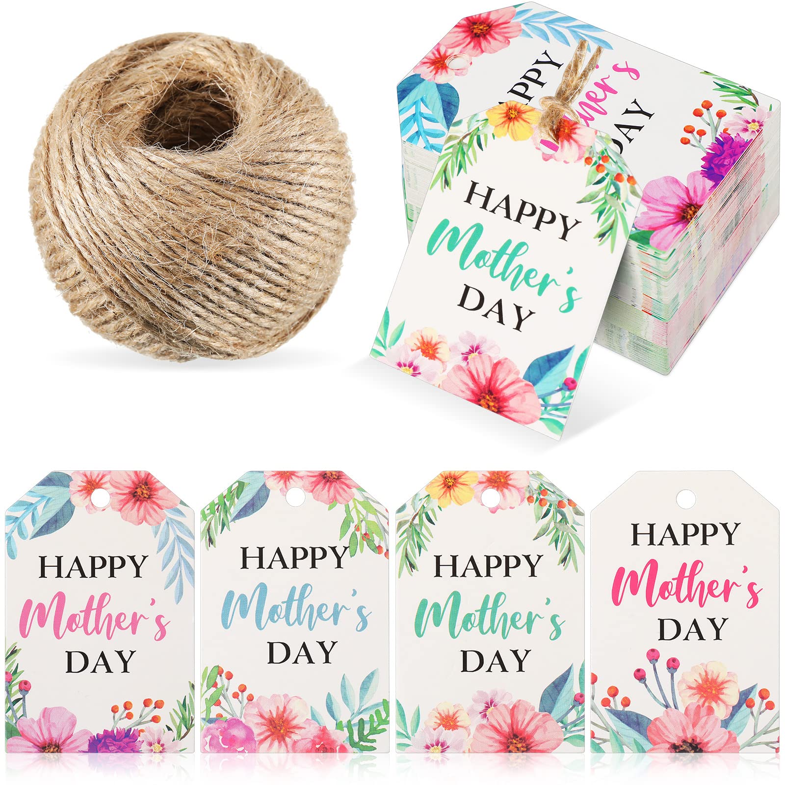 Amazon.com: 100 Pieces Happy Mother's Day Gift Tags Mother's Day Paper ...