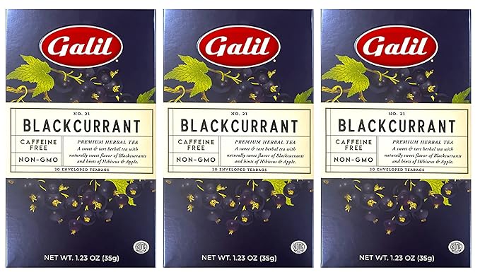 Amazon.com : Galil Black Currant Tea Pack of 3 – Caffeine-Free Herbal ...