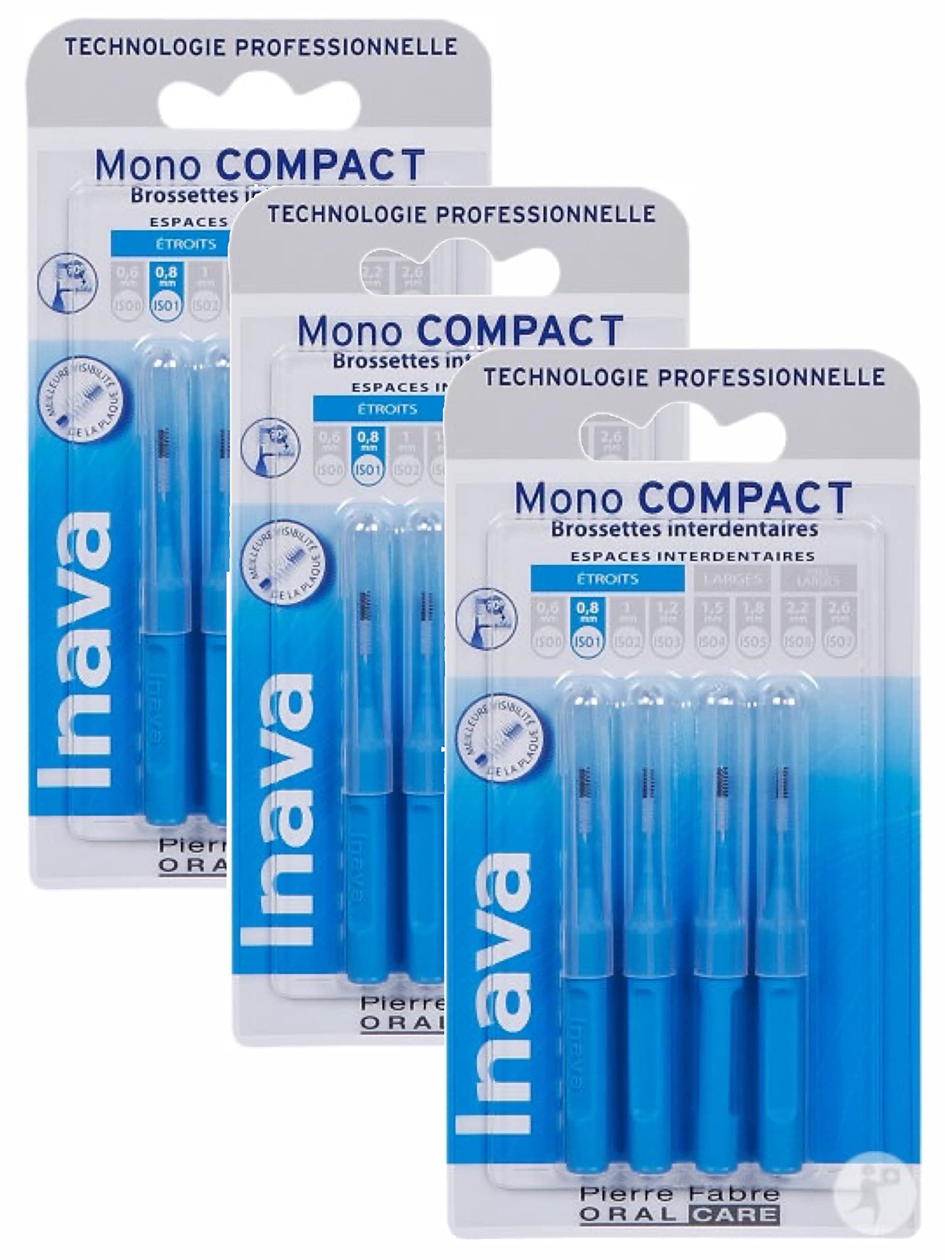 Inava Brossettes MONO COMPACT Bleues 0.8 mm ISO4 - Bte/4 - Lot de 3 ...