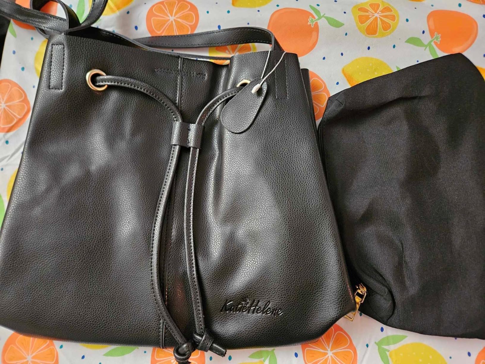 Katie Helene Signature Women's Shoulder Handbag - Large Black Leather ...