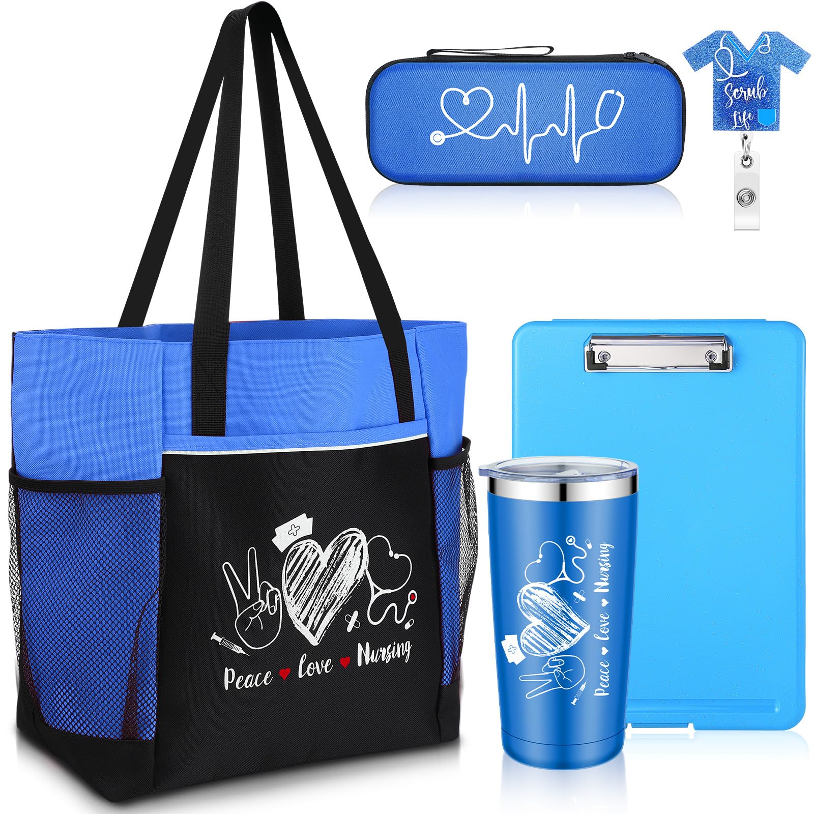 Sabary 5 Pieces Nurse Gifts Peace Love Nursing Graduation Gift Set ...