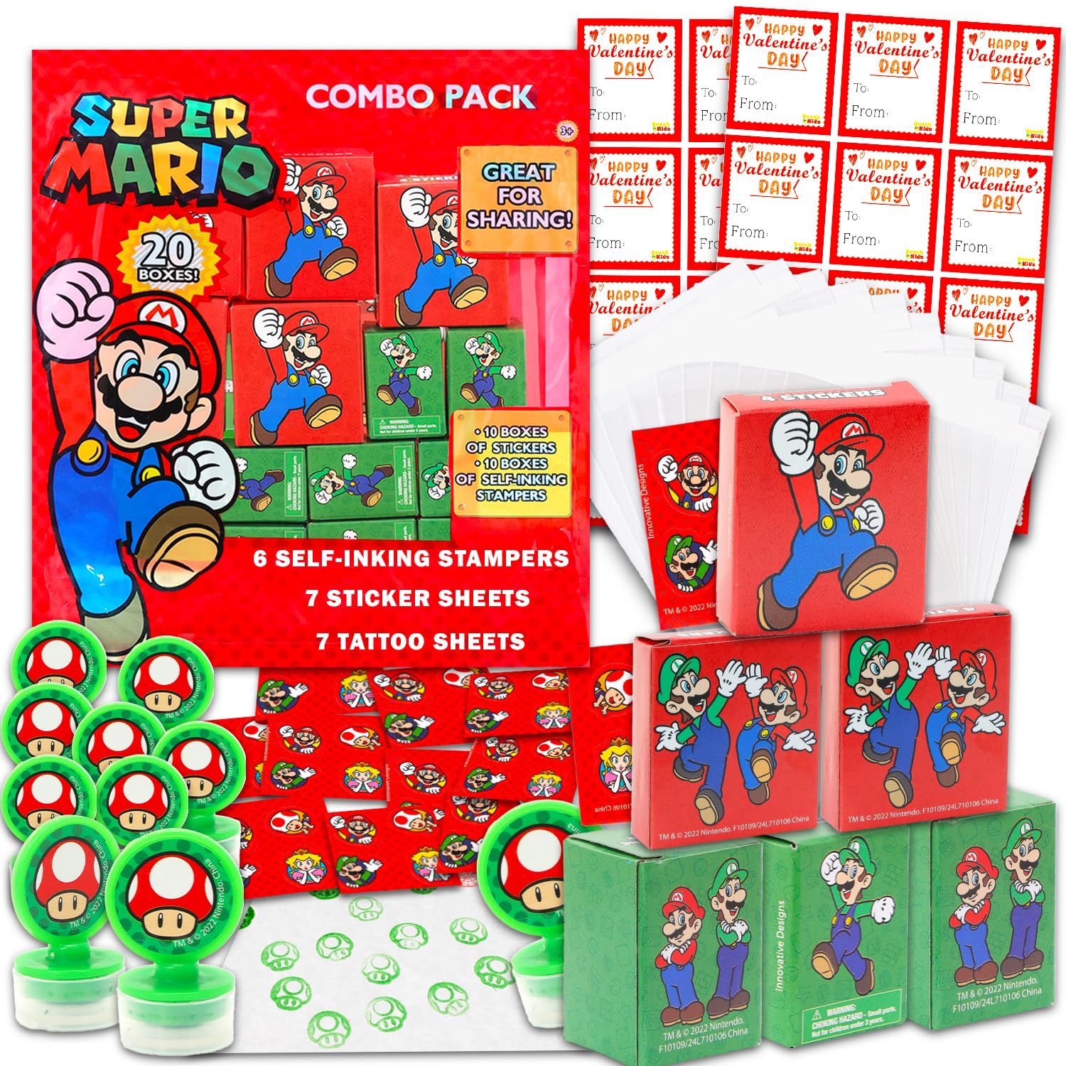 Snapklik.com : Super Mario Valentines Day Classroom Gift Exchange Set ...