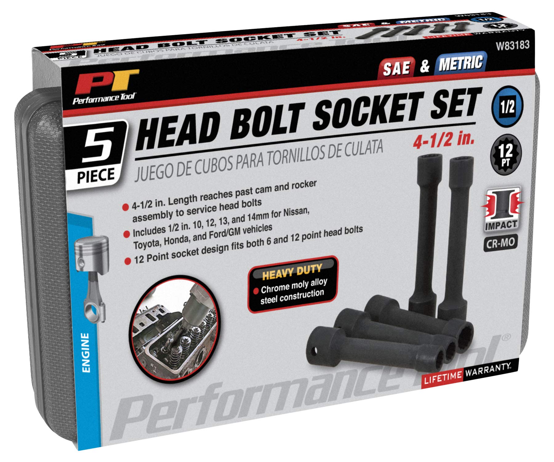 Performance Tool W83183 5pc Head Bolt Socket Set – BigaMart