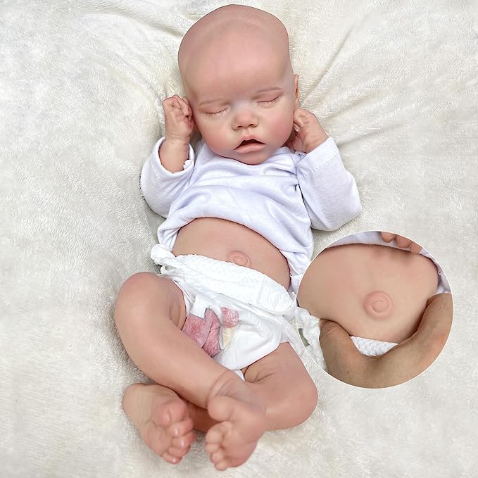 Amazon.com: ACESTAR Reborn Baby Dolls Girls 17 Inch Solid Platinum Silicone Full Body Already ...