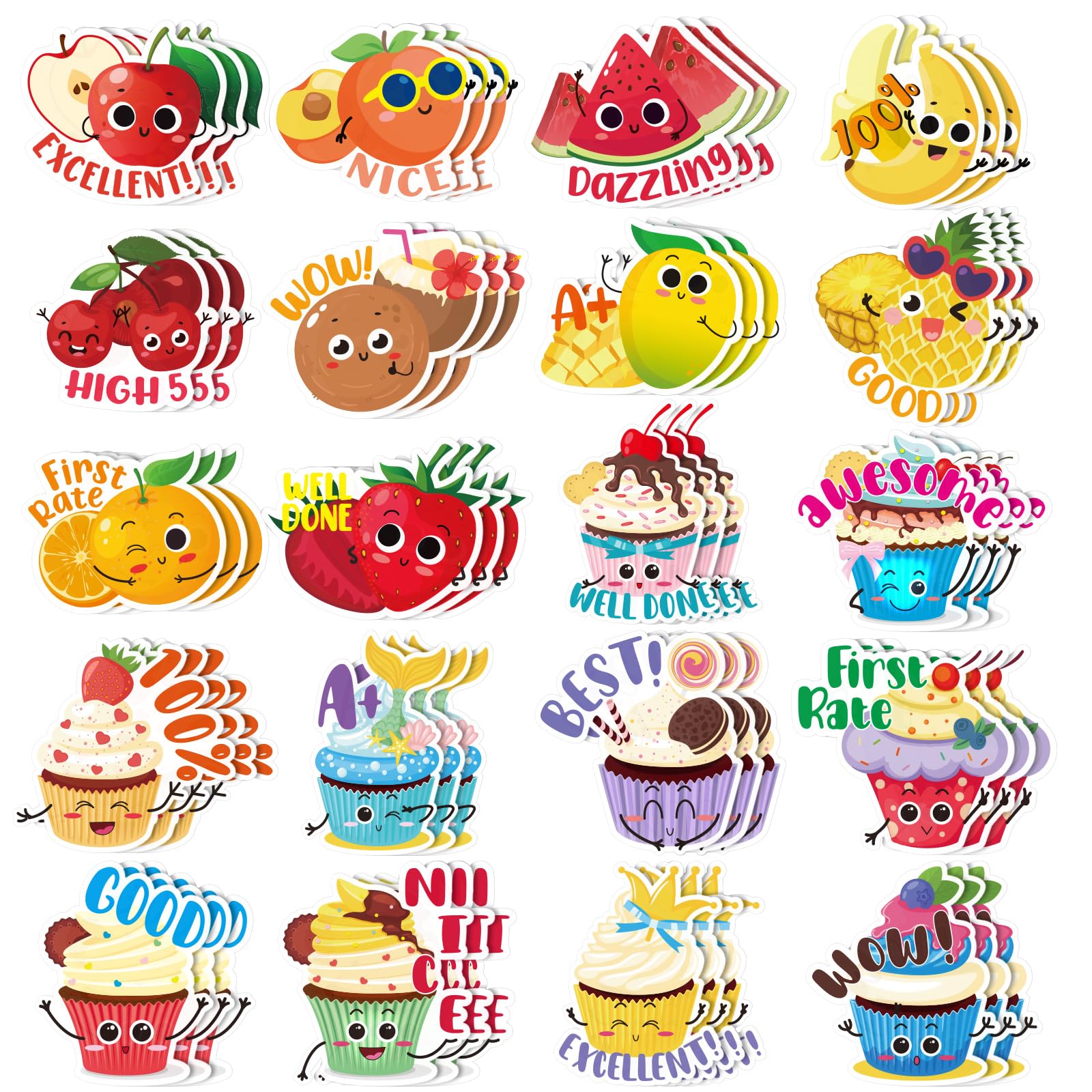 Amazon.com : Jetec 300 Pcs Large Scratch and Sniff Stickers for Kids ...